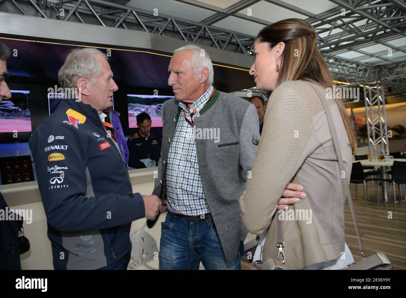 Helmut Marko, Dietrich Mateschitz mit Freundin Marion Feichtner 20.06. ...