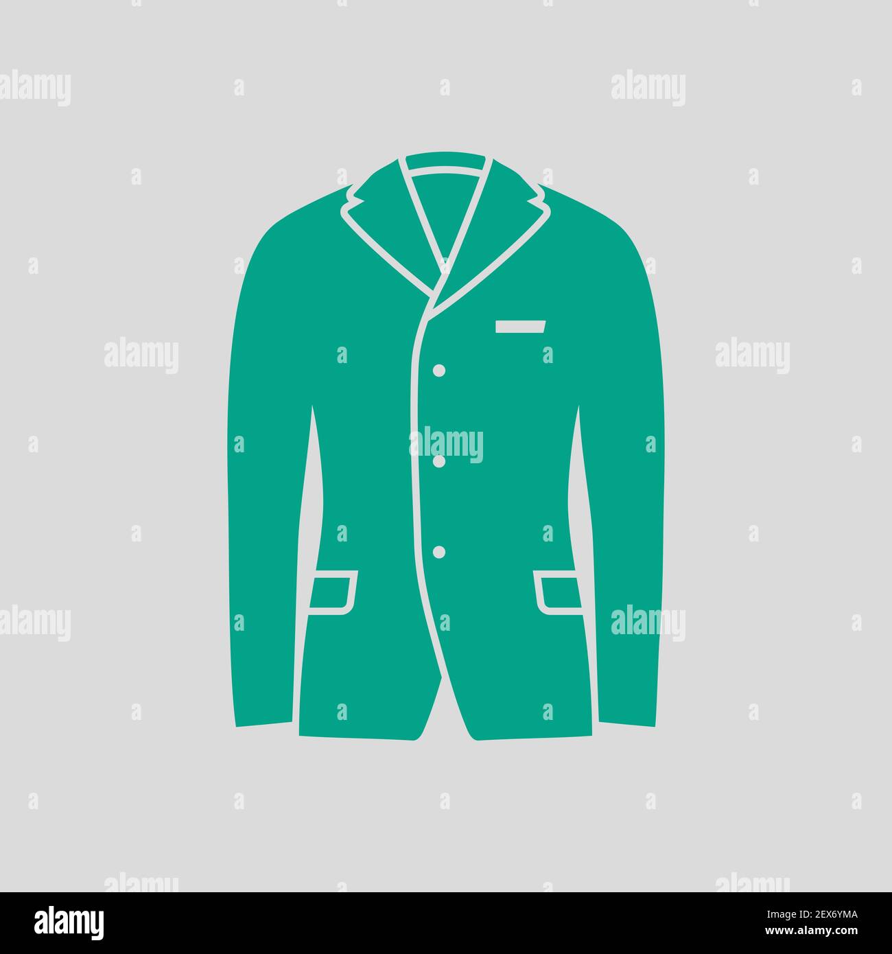 Business Suit Icon. Green on Gray Background. Vector Illustration Stock ...