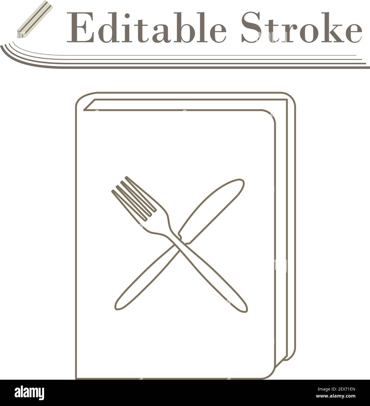 Menu Book Icon. Editable Stroke Simple Design. Vector Illustration ...