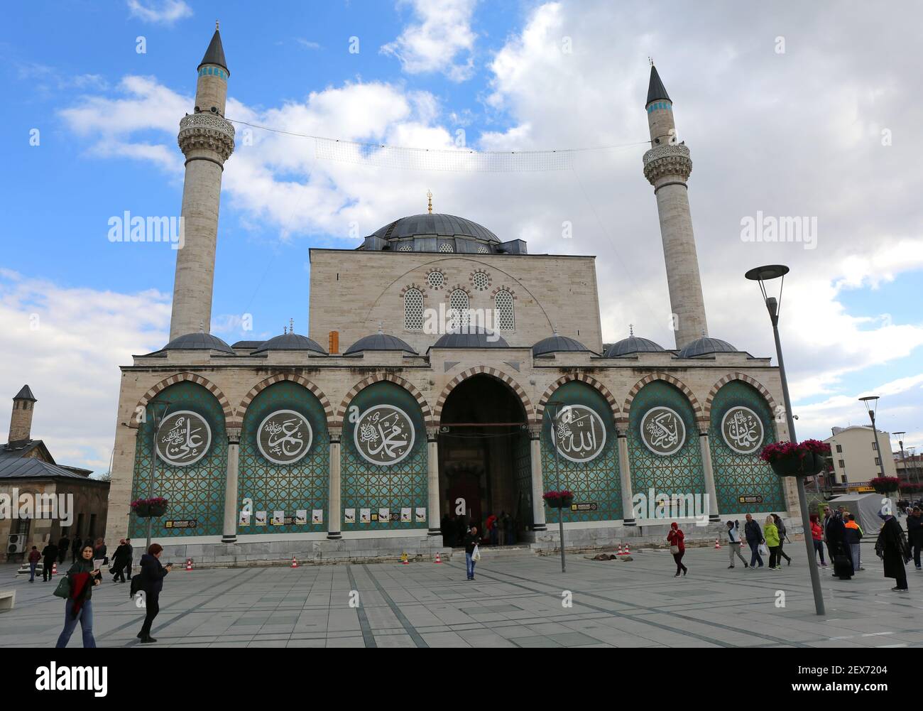 KONYA,TURKEY-APRIL 23:People walking in front of Selimiye Camii Mosque ...