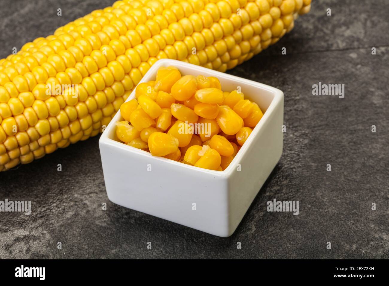 Sweet yellow corn grain in the bowl Stock Photo - Alamy