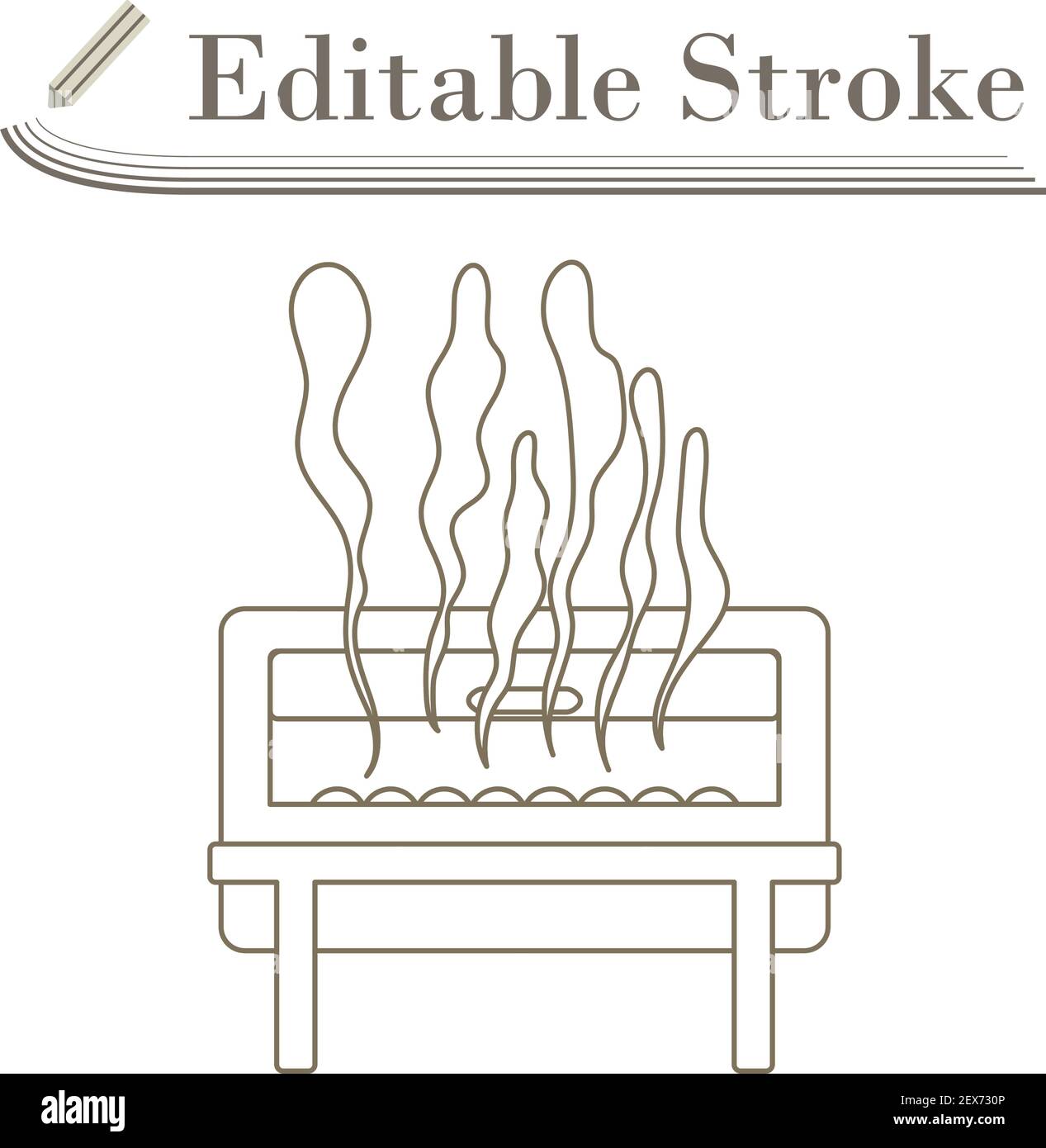 Chafing Dish Icon. Editable Stroke Simple Design. Vector Illustration ...