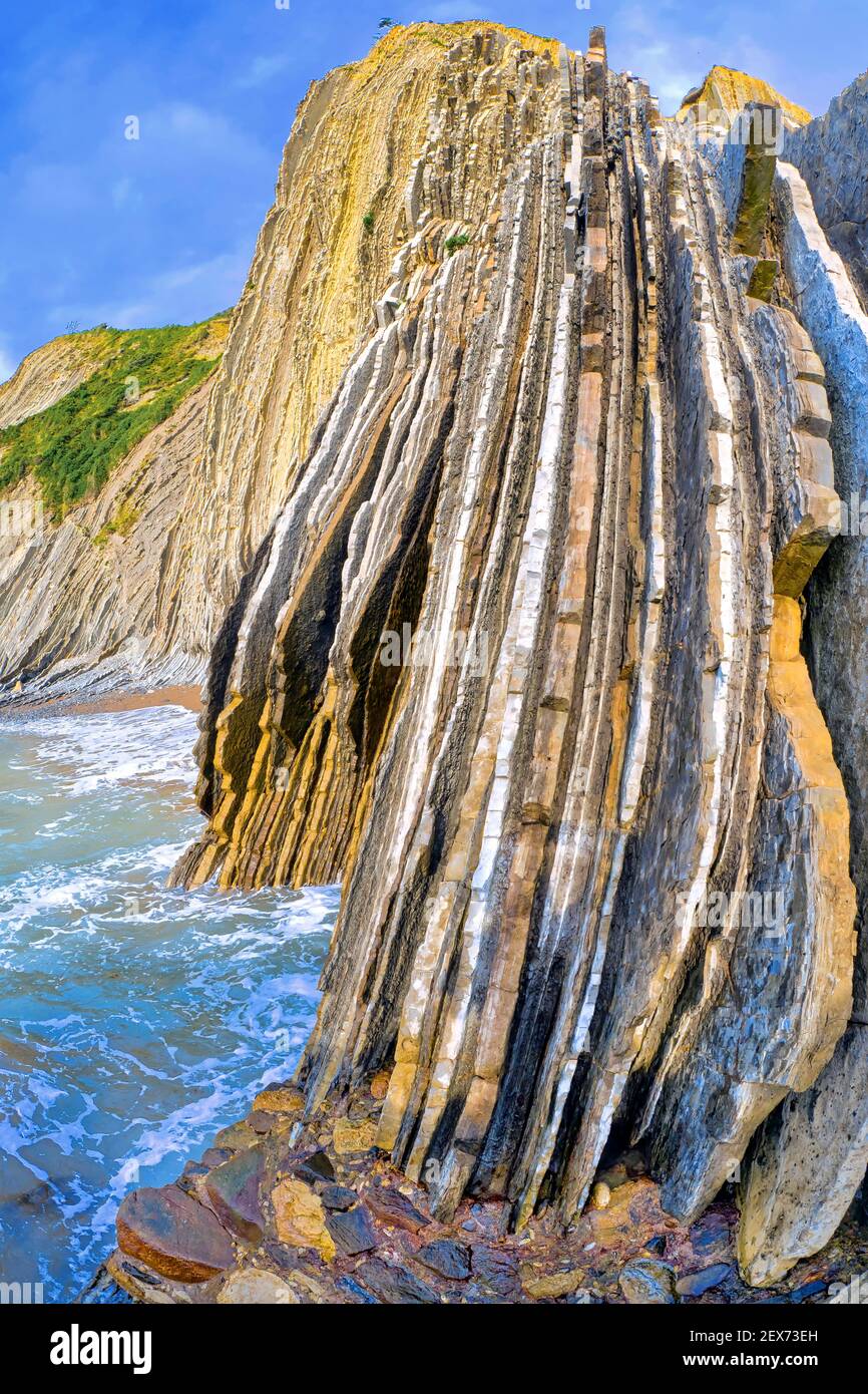 Steeply-tilted Layers of Flysch, Flysch Cliffs, Basque Coast UNESCO ...