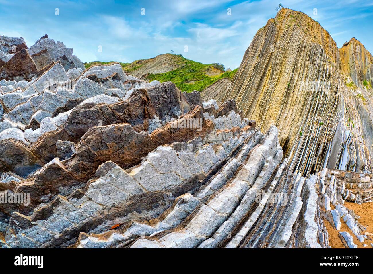 Steeply-tilted Layers of Flysch, Flysch Cliffs, Basque Coast UNESCO ...