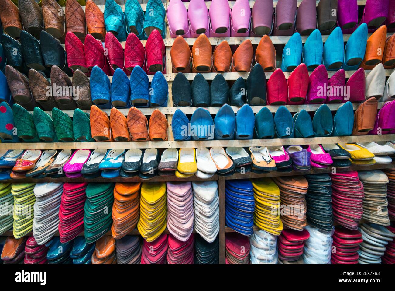 The Moroccan babouche, a traditional Moroccan leather slipper Stock ...