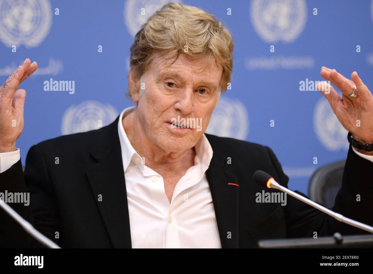 Actor and Environmental Champion Robert Redford holds a press ...