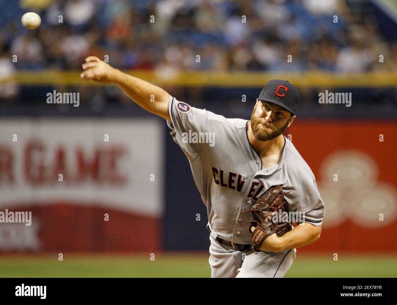 Cleveland Indians starting pitcher Cody Anderson (56) throws during the ...