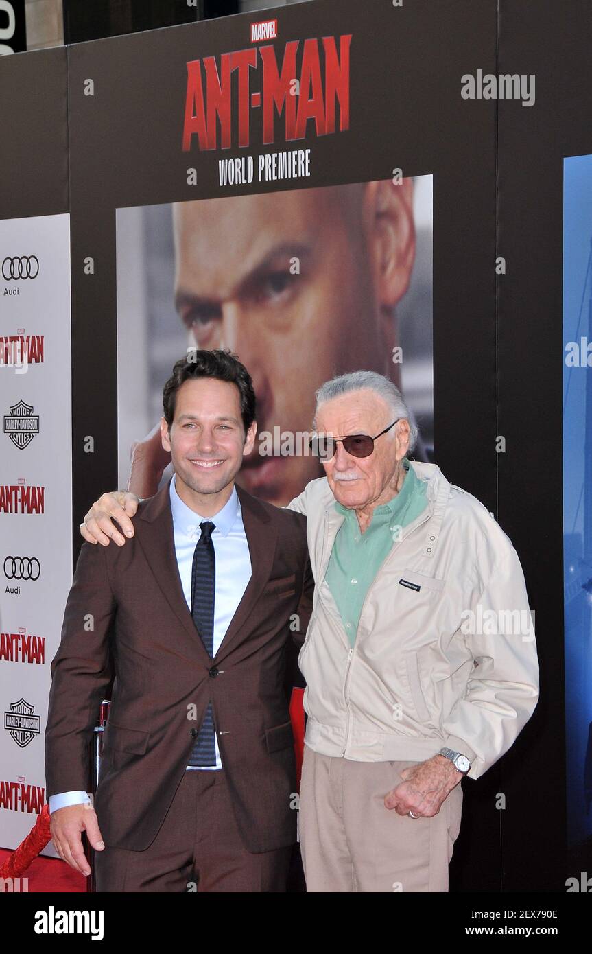 (L-R) Paul Rudd and Stan Lee arrives at Marvel's "Ant-Man" Los Angeles ...