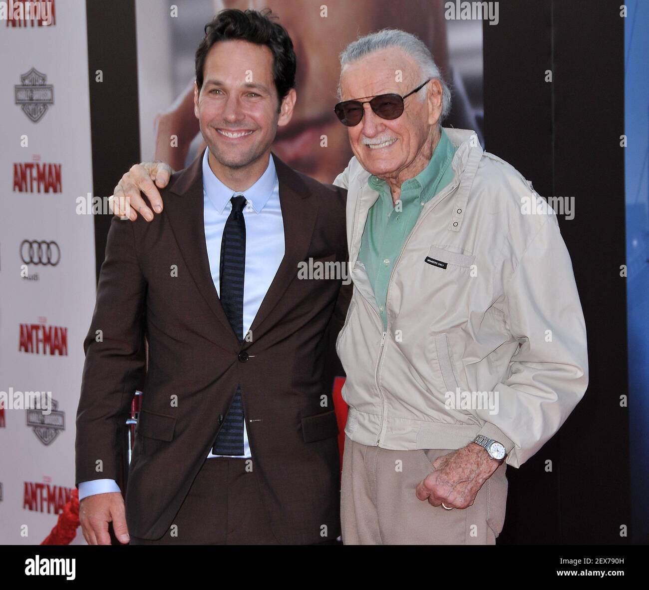 (L-R) Paul Rudd and Stan Lee arrives at Marvel's "Ant-Man" Los Angeles ...
