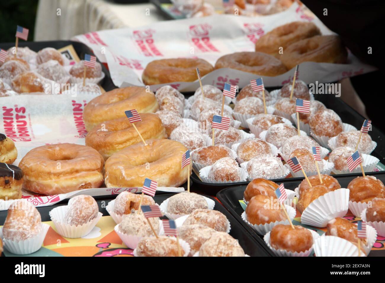 Donuts and other pastries from Dunkin' Donuts are served at the U.S ...