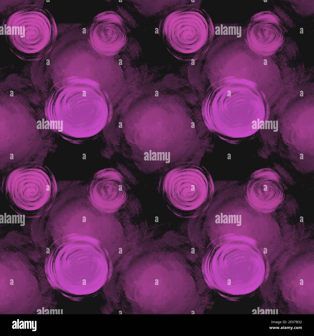Abstract seamless pattern with circle of pink color on a black Stock ...