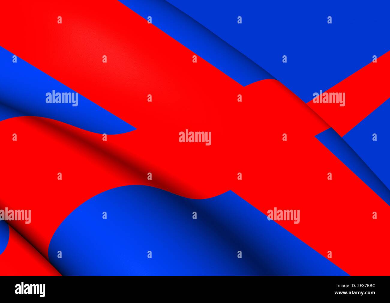 3D Flag of Grand Duchy of Oldenburg (1774-1919). 3D Illustration Stock ...