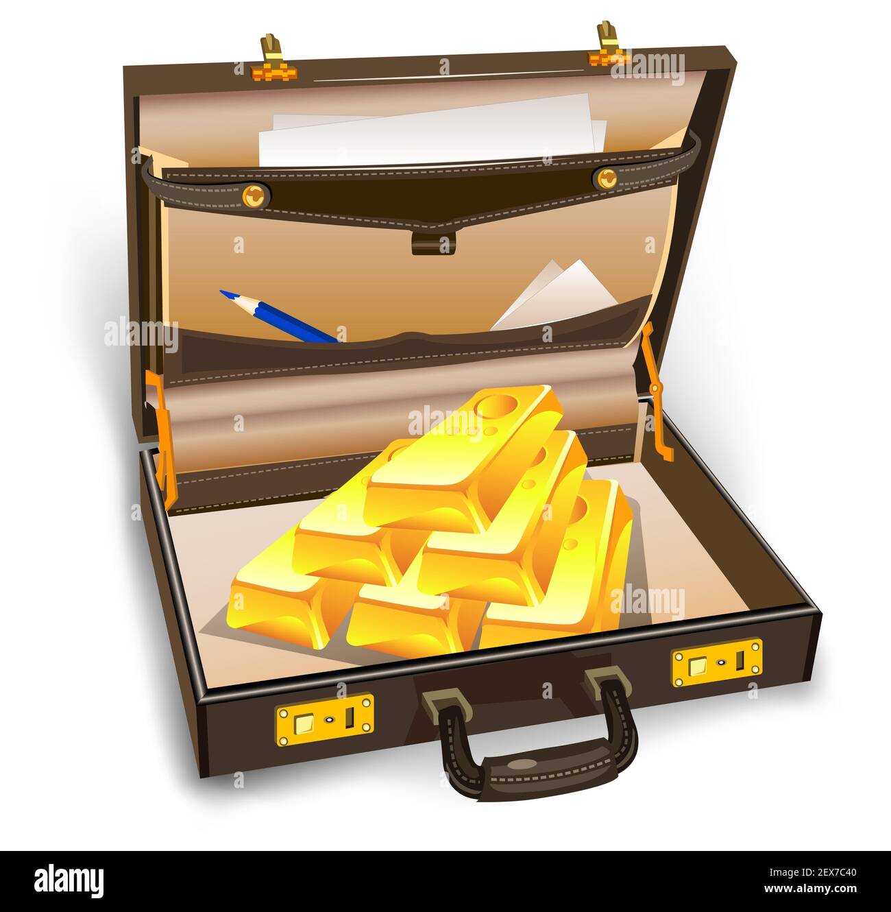 Case with gold Stock Photo - Alamy