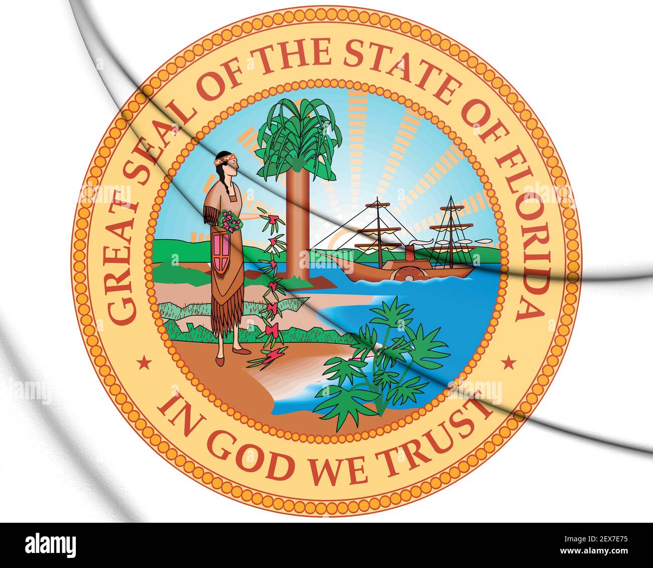 3D Seal of Florida (1900-1985), USA. 3D Illustration Stock Photo - Alamy
