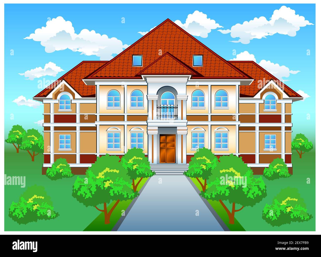 Green trees on hill Cut Out Stock Images & Pictures - Alamy