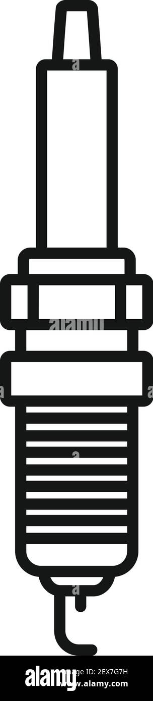 Spark plug icon, outline style Stock Vector Image & Art - Alamy