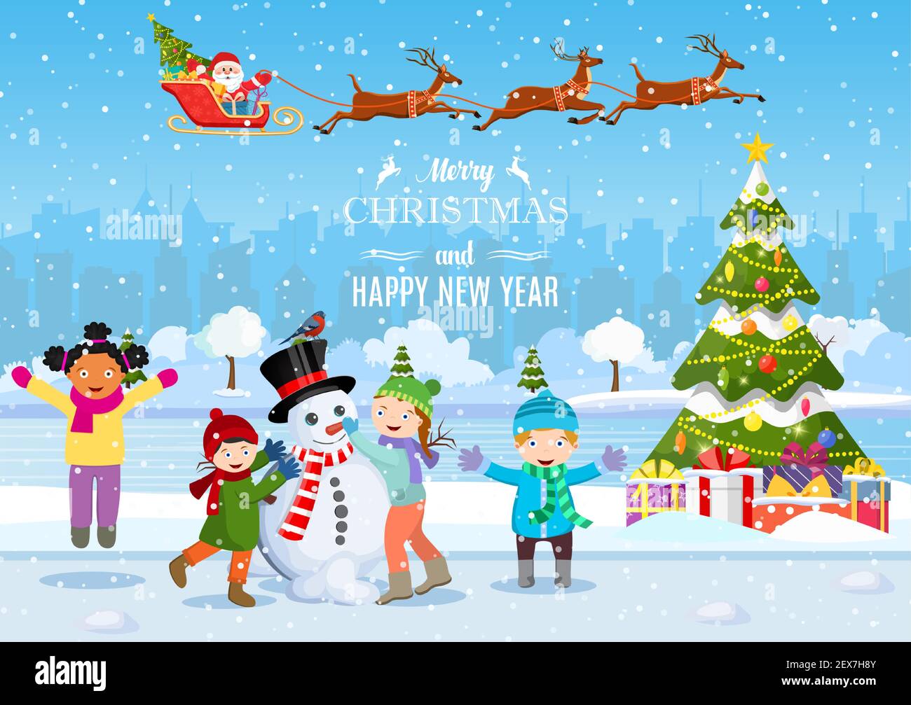 Snowman in banner on Stock Vector Images - Alamy