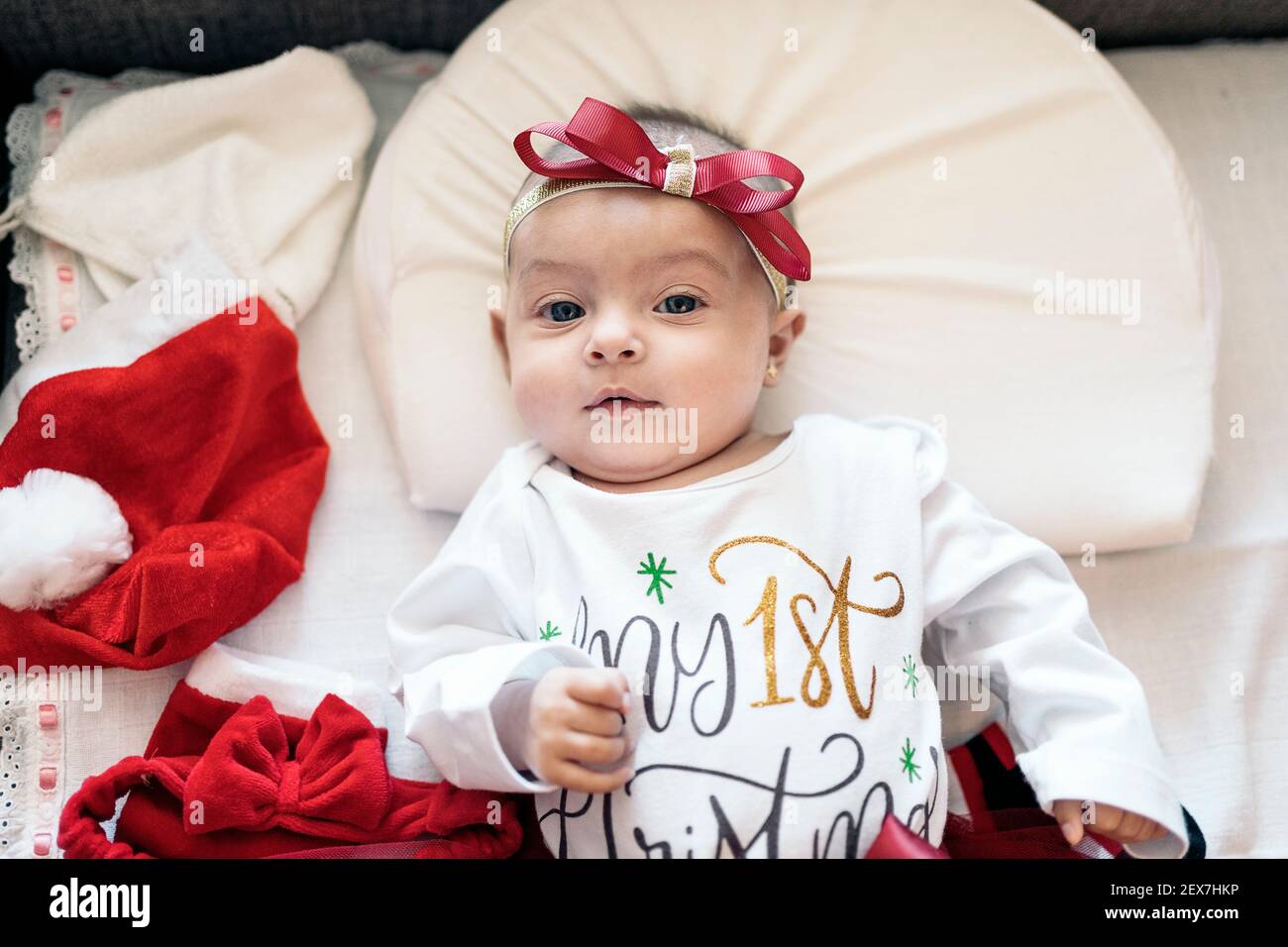 Baby wearing blue clothes hi-res stock photography and images - Alamy