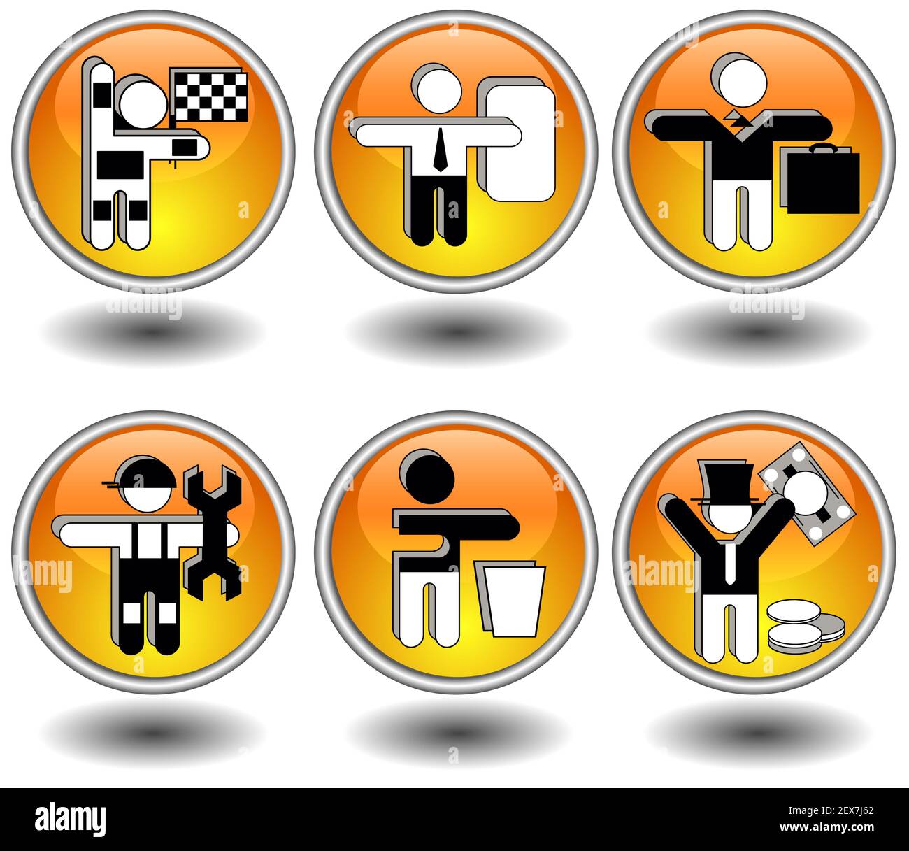 Icons in yellow Stock Photo - Alamy