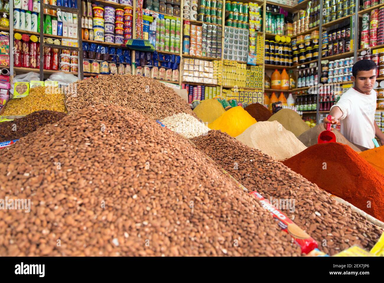 Morocco,Rissani, souk,spice merchant Stock Photo - Alamy