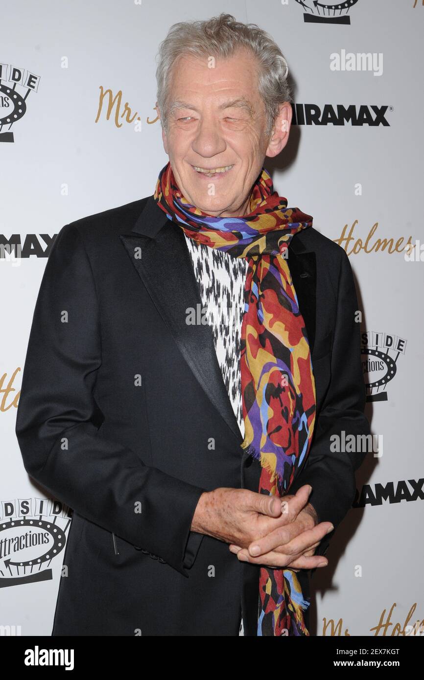Actor Ian McKellen attends the New York premiere of 'Mr. Holmes' at the ...