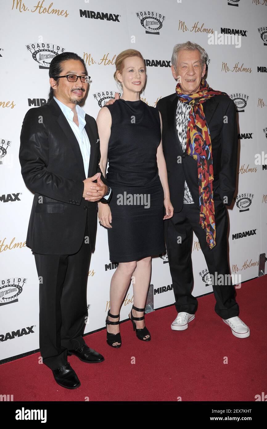 (L-R) Actors Hiroyuki Sanada, Laura Linney and Ian McKellen attend the ...