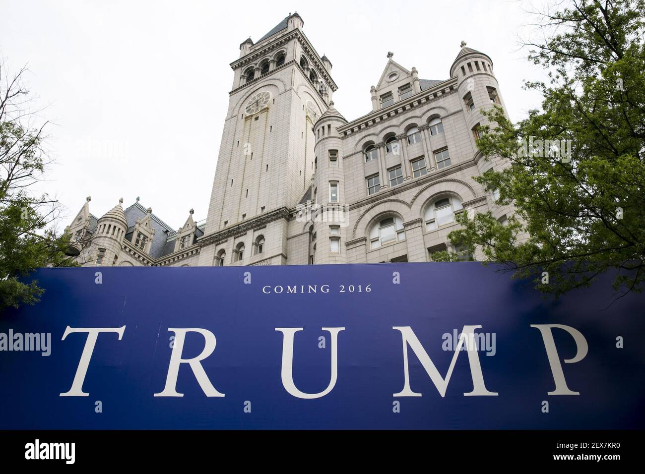 Donald Trump logo signs surrounding the Old Post Office Pavilion ...