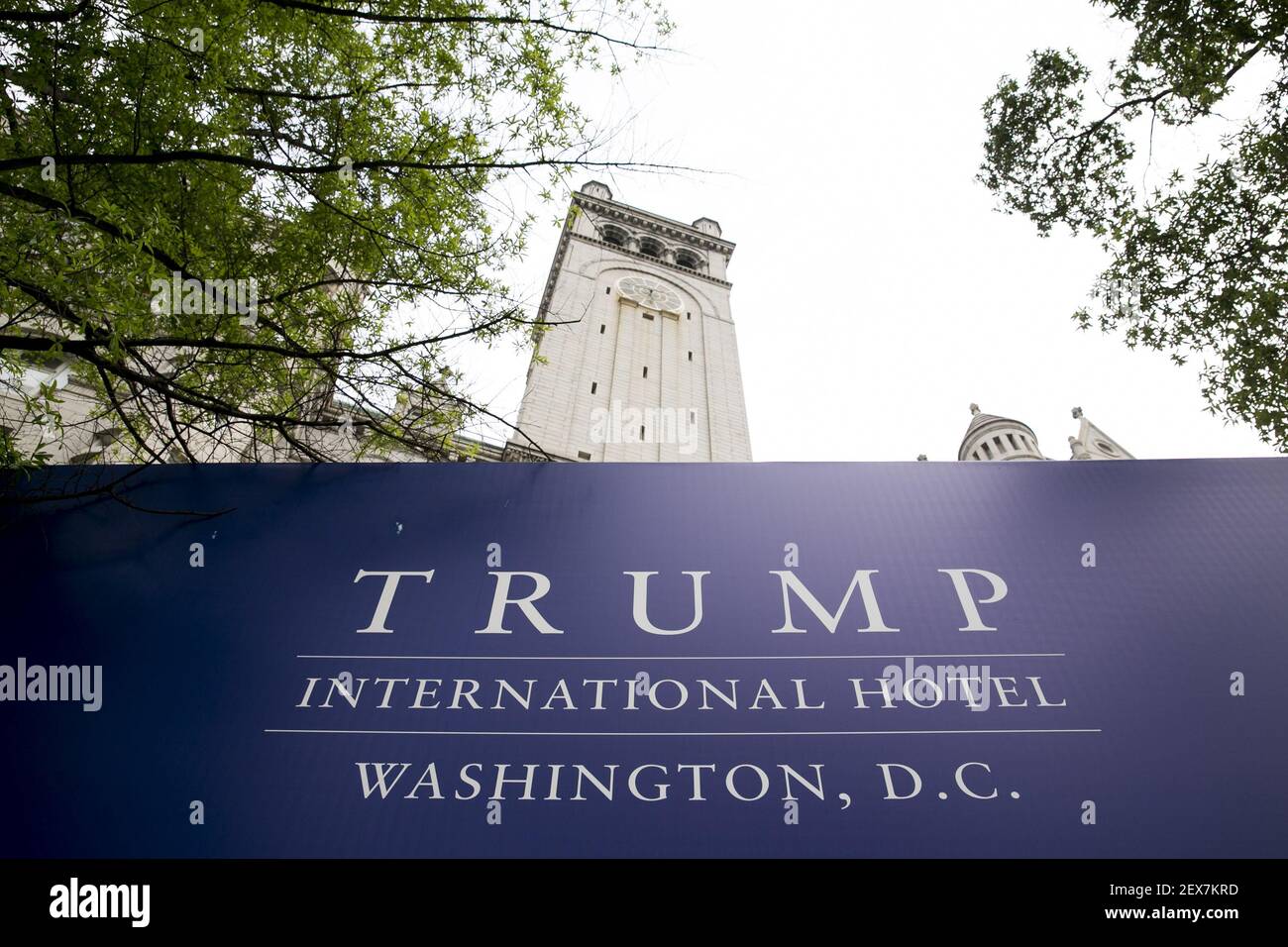 Donald Trump logo signs surrounding the Old Post Office Pavilion ...