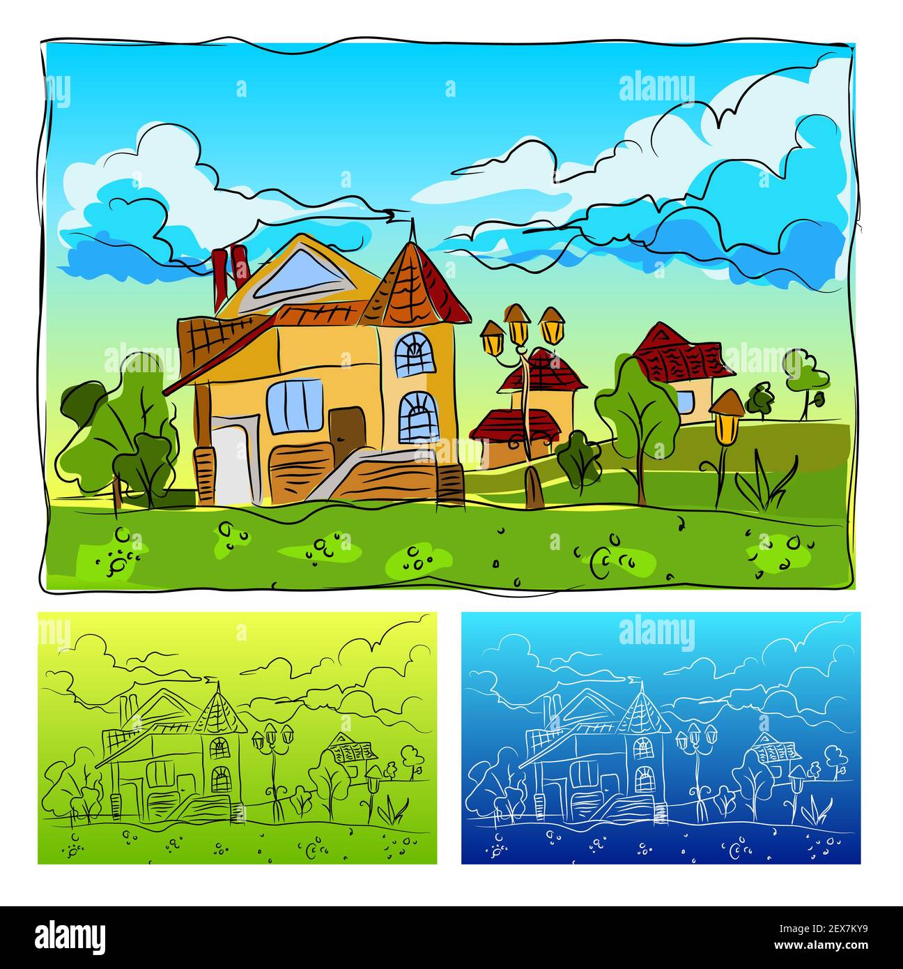 Kindergarten cartoon Cut Out Stock Images & Pictures - Alamy