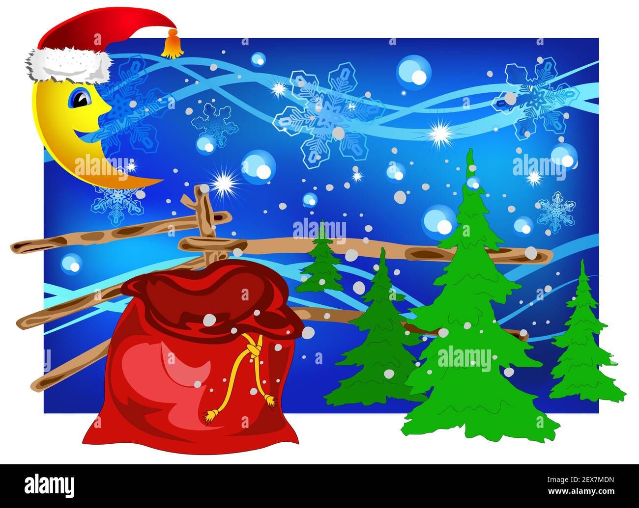 Winter landscape fence Cut Out Stock Images & Pictures - Alamy