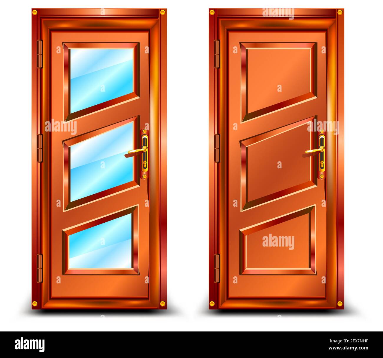 Glass wood door Cut Out Stock Images & Pictures - Alamy