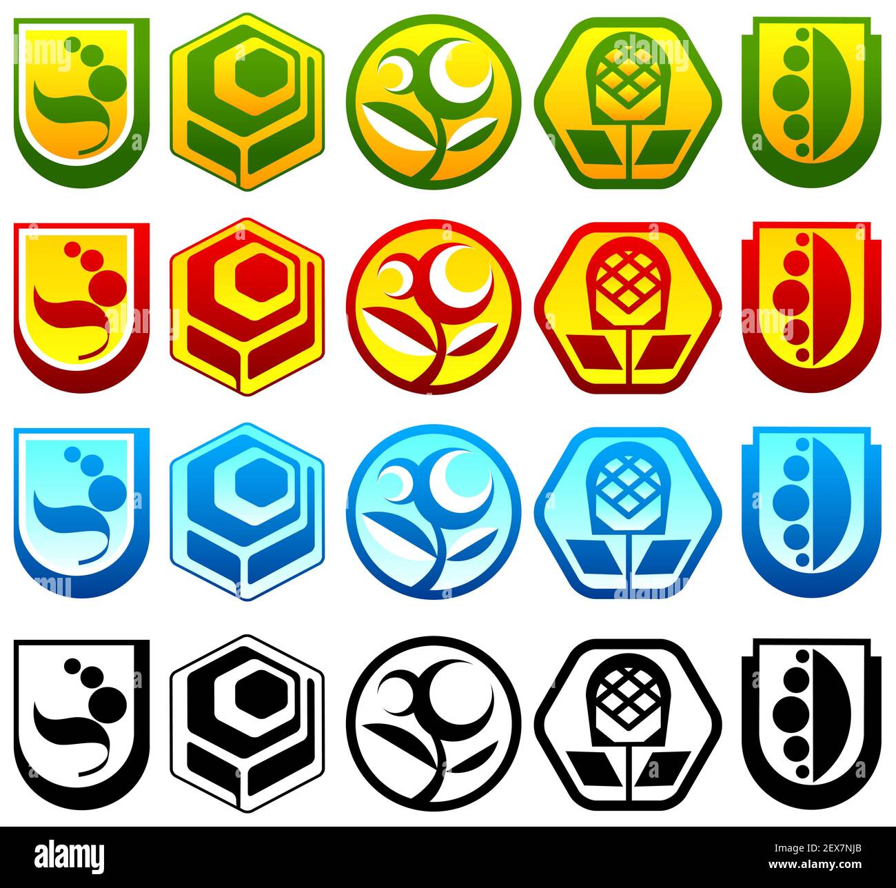 Blue geometric vector icons hi-res stock photography and images - Alamy