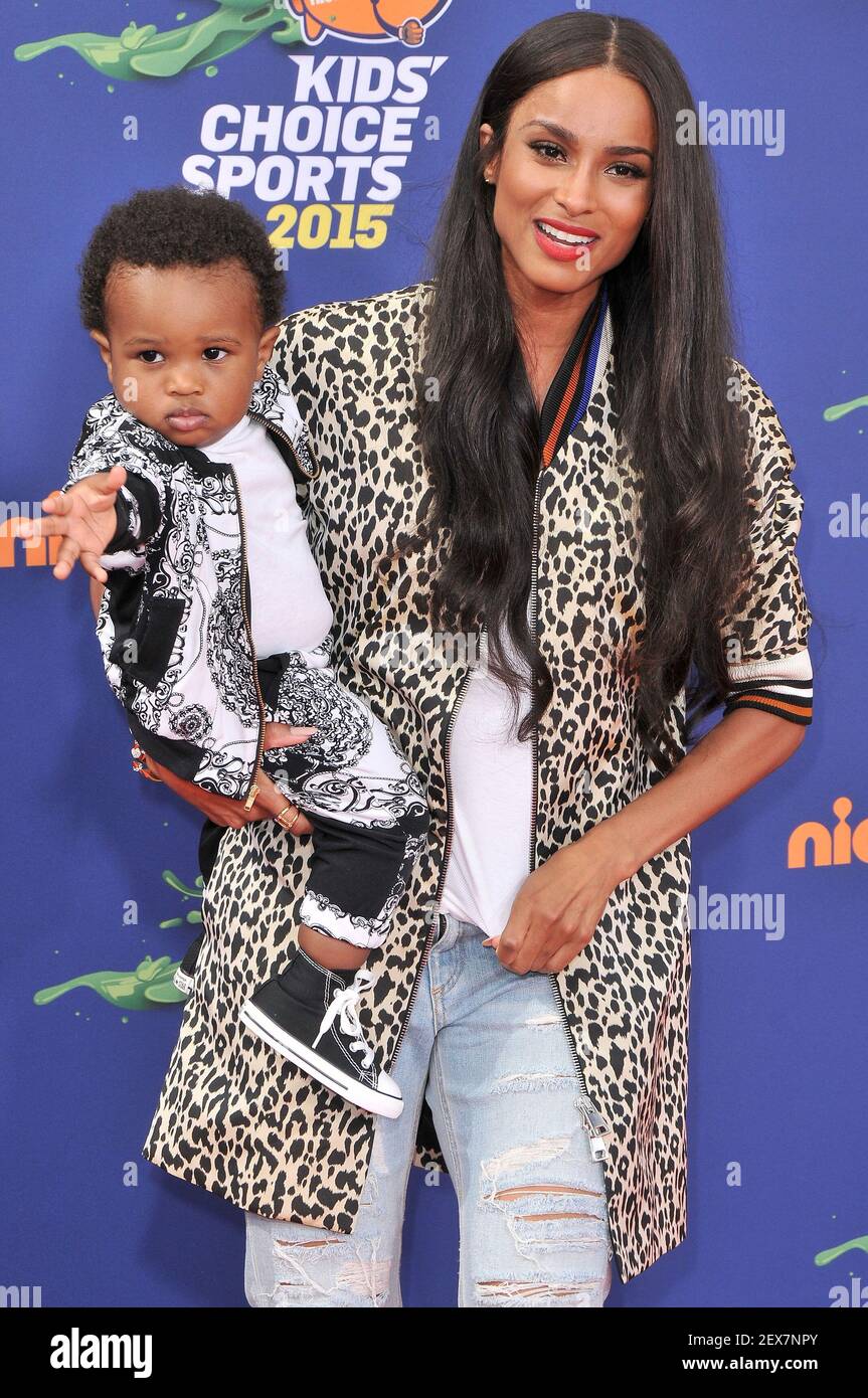 (L-R) Future Zahir Wilburn and Ciara arrives at the Nickelodeon's Kids ...