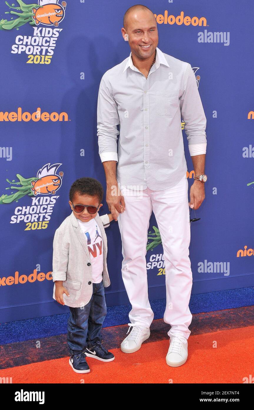 (L-R) Jalen Jeter-Martin and Derek Jeter arrives at the Nickelodeon's ...