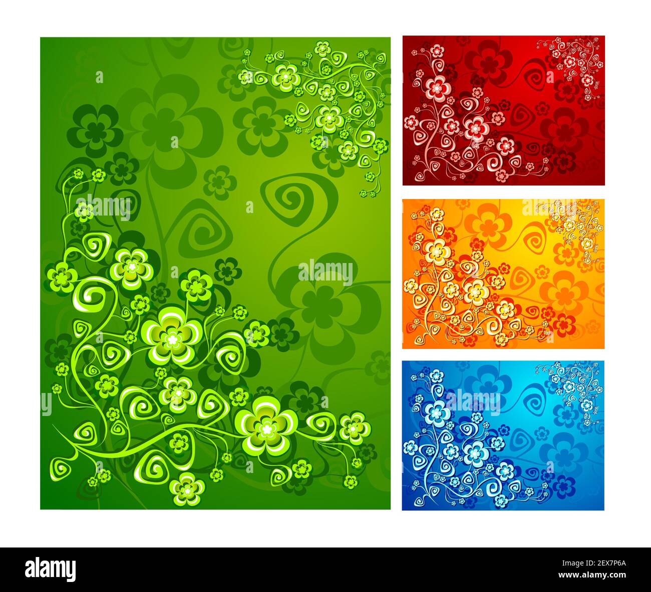 Green floral art Cut Out Stock Images & Pictures - Alamy