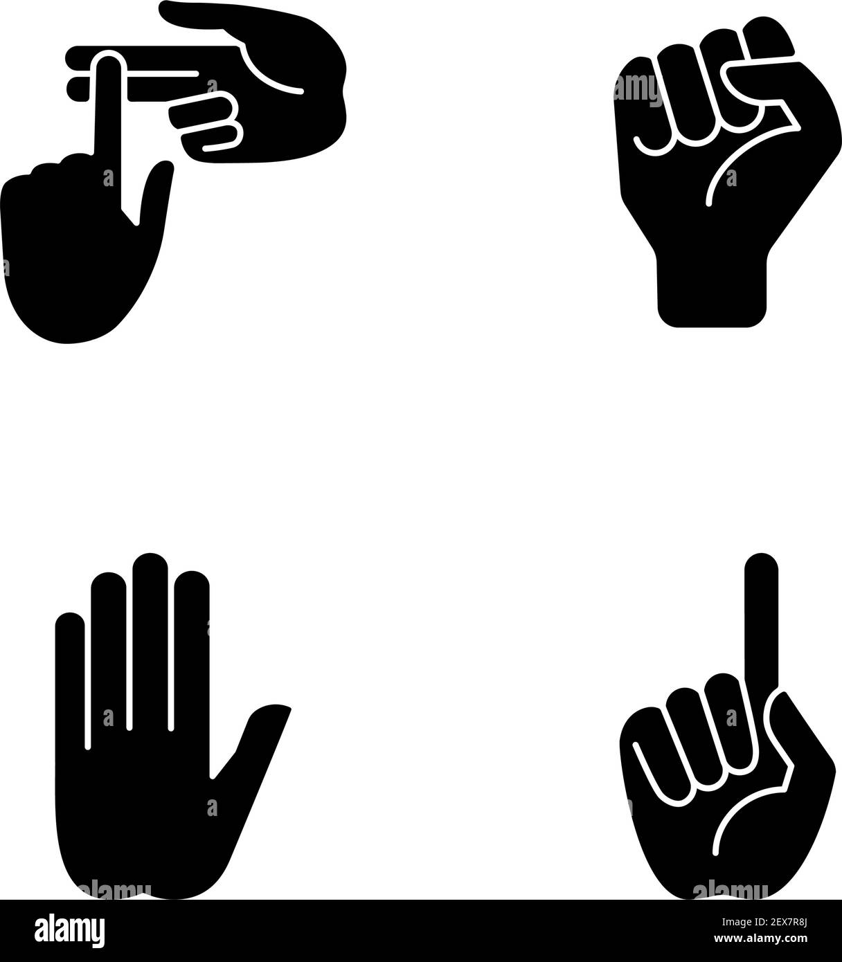 Hand gestures black glyph icons set on white space Stock Vector Image ... Hand gestures black glyph icons set on white space Stock Vector Image ...