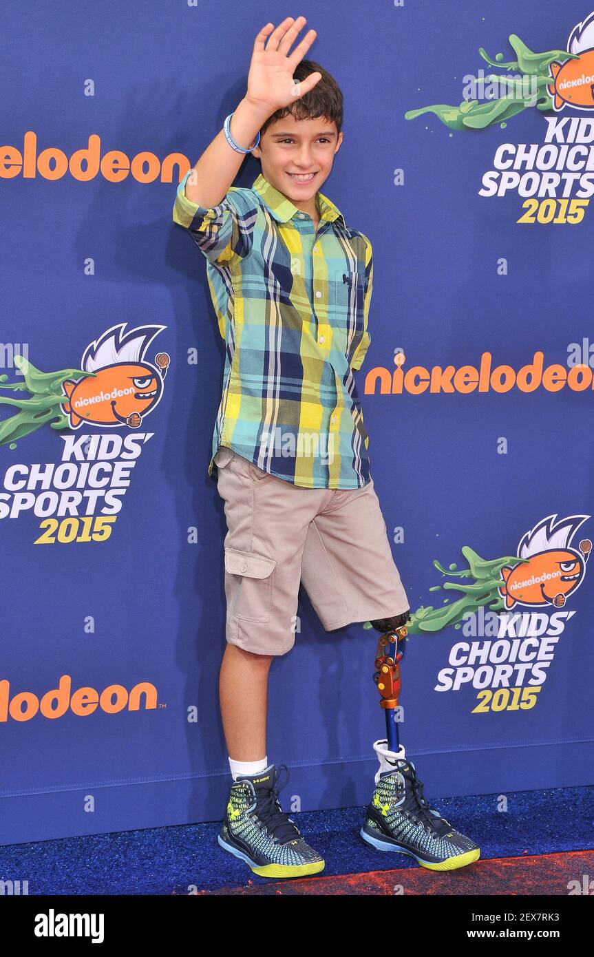 Ezra Frech arrives at the Nickelodeon's Kids' Choice Sports 2015 held ...
