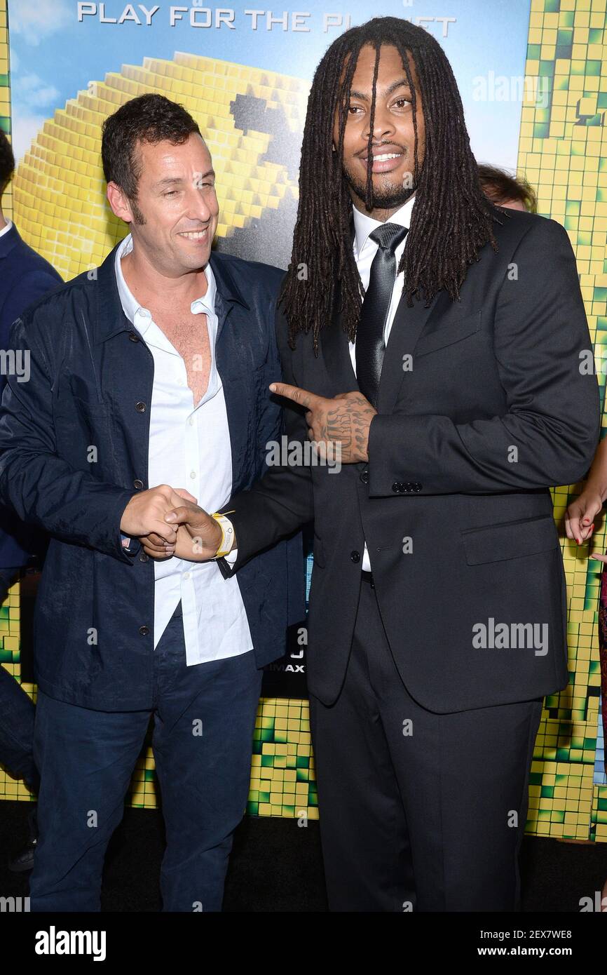 (L-R) Actor Adam Sandler and Waka Flocka attend the 'Pixels' New York ...