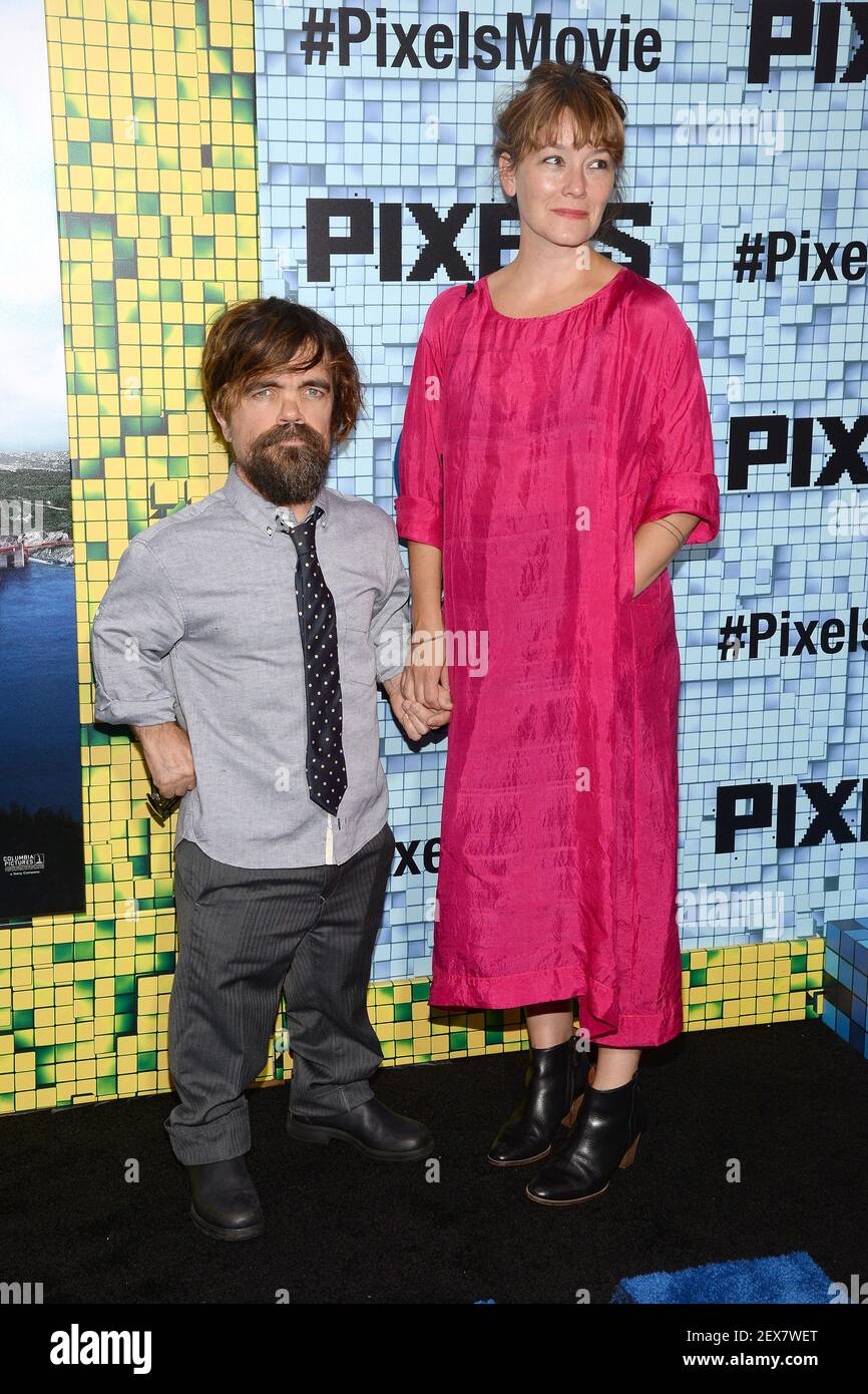 (L-R) Actor Peter Dinklage and Erica Schmidt attend the 'Pixels' New ...