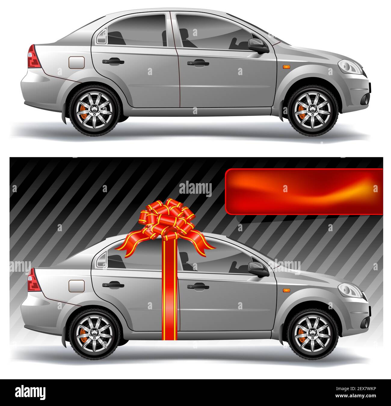 Car with bow Stock Photo - Alamy