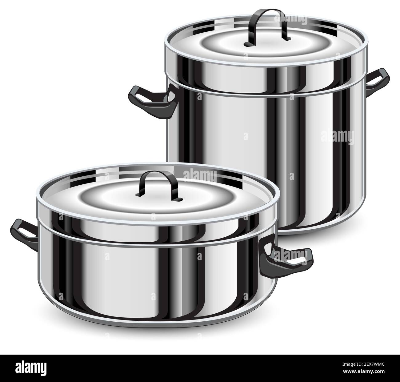 Set of pans Stock Photo - Alamy