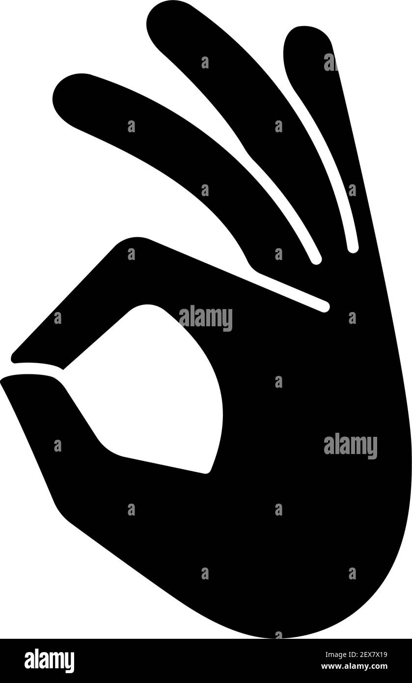 Ok gesture black glyph Stock Vector Images - Alamy
