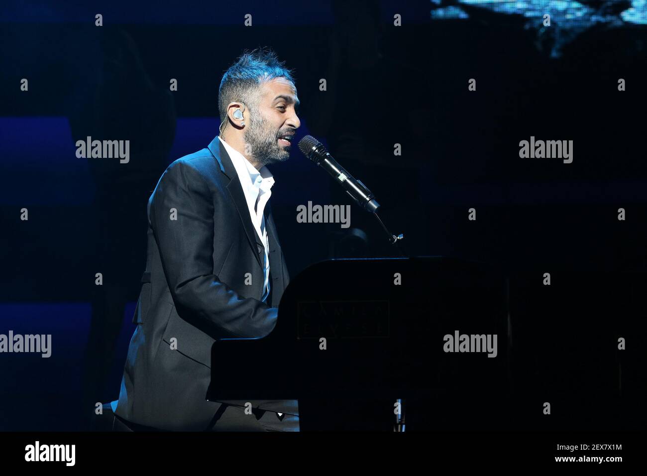 FL: Mario Domm of Camila performs during the Camila and Natalia Jimenez ...