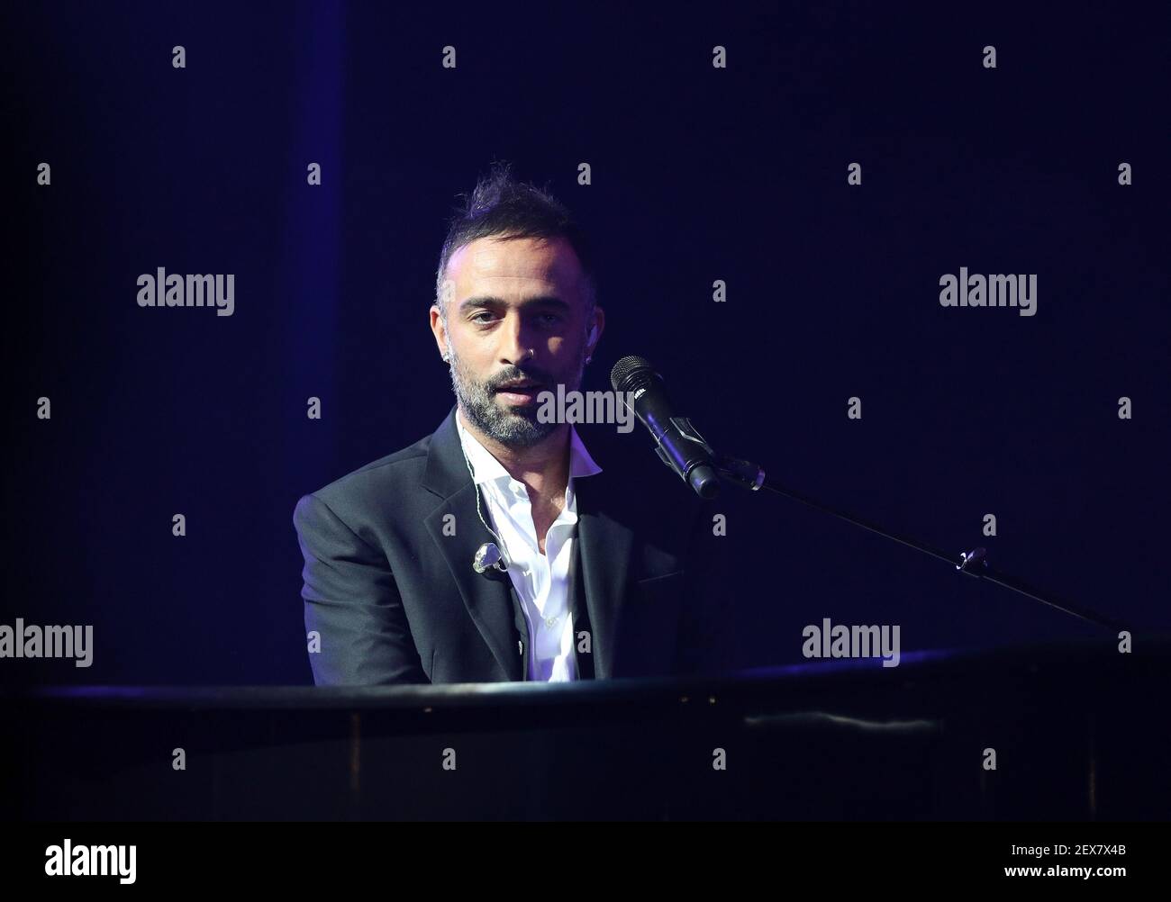 FL: Mario Domm of Camila performs during the Camila and Natalia Jimenez ...
