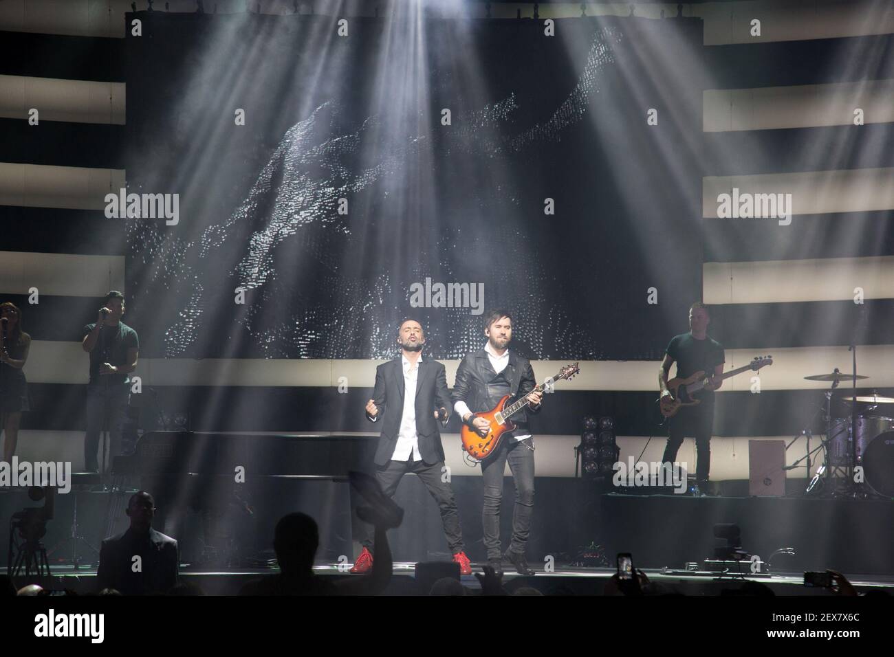 MIAMI, FL-JULY 18: Mario Domm and Pablo Hurtado Perform during the ...