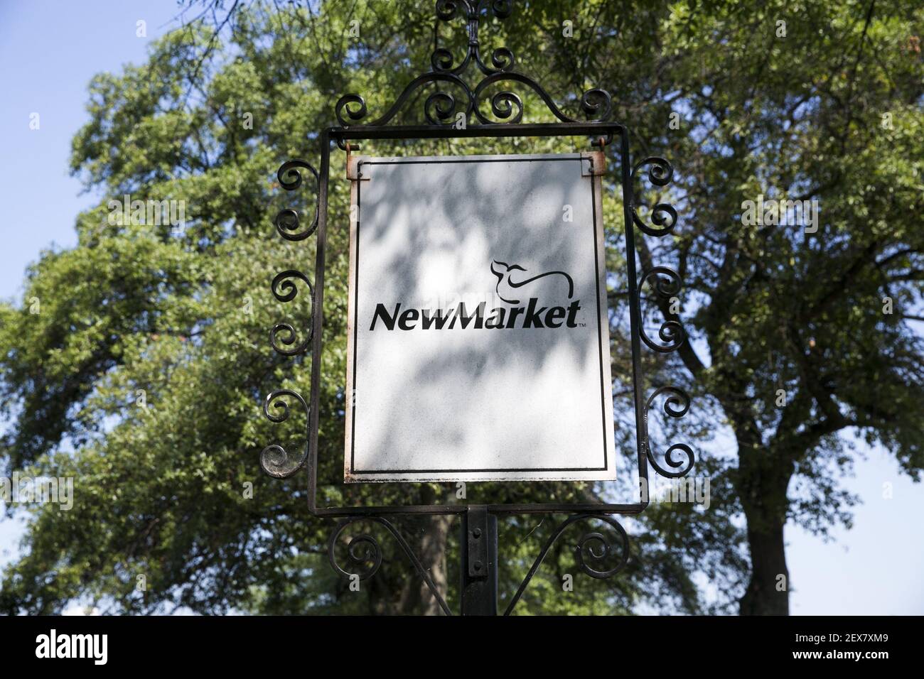 A logo sign outside of the headquarters of the NewMarket Corporation in ...