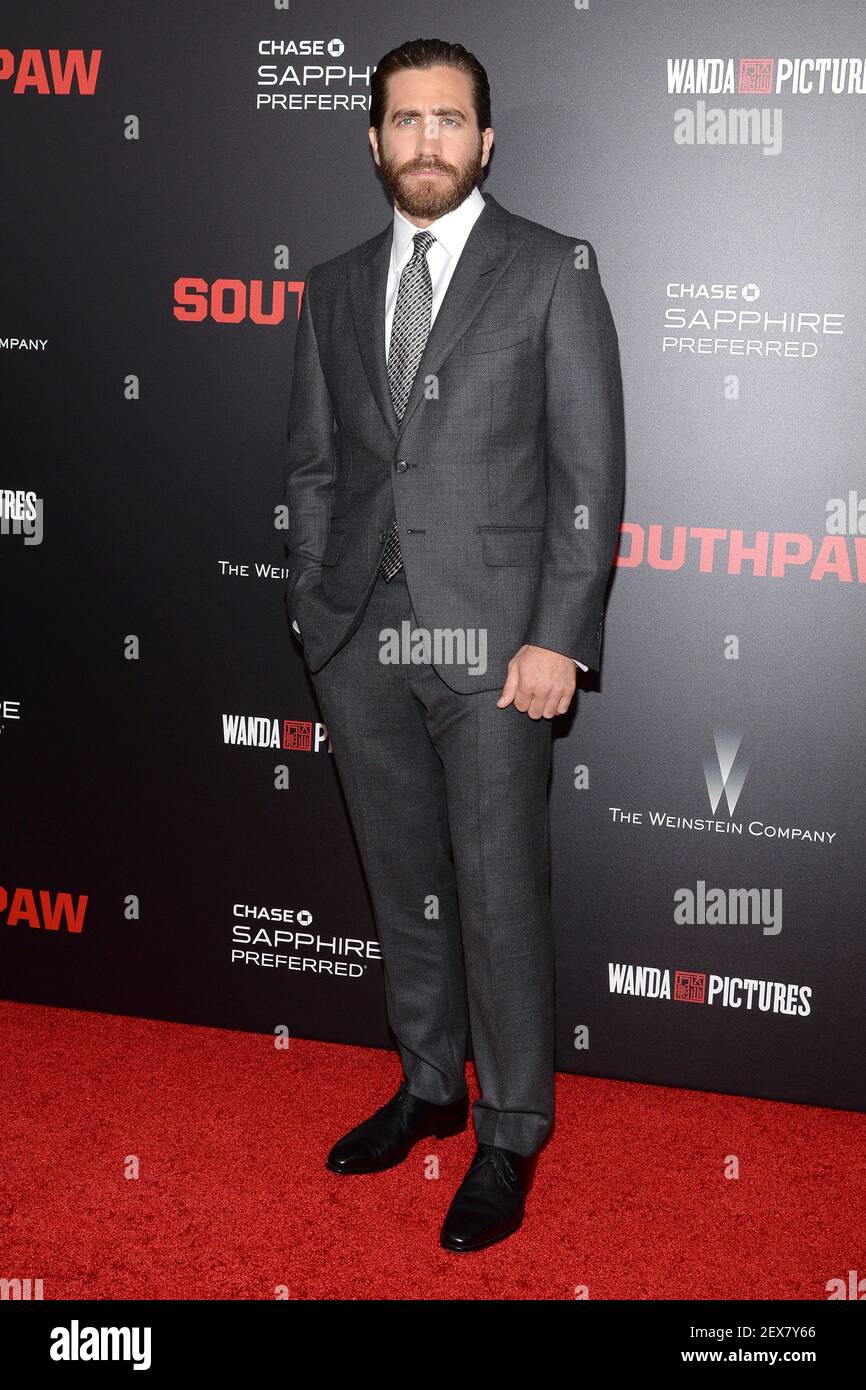 Actor Jake Gyllenhaal attends the "SouthPaw" premiere at the AMC Loews ...