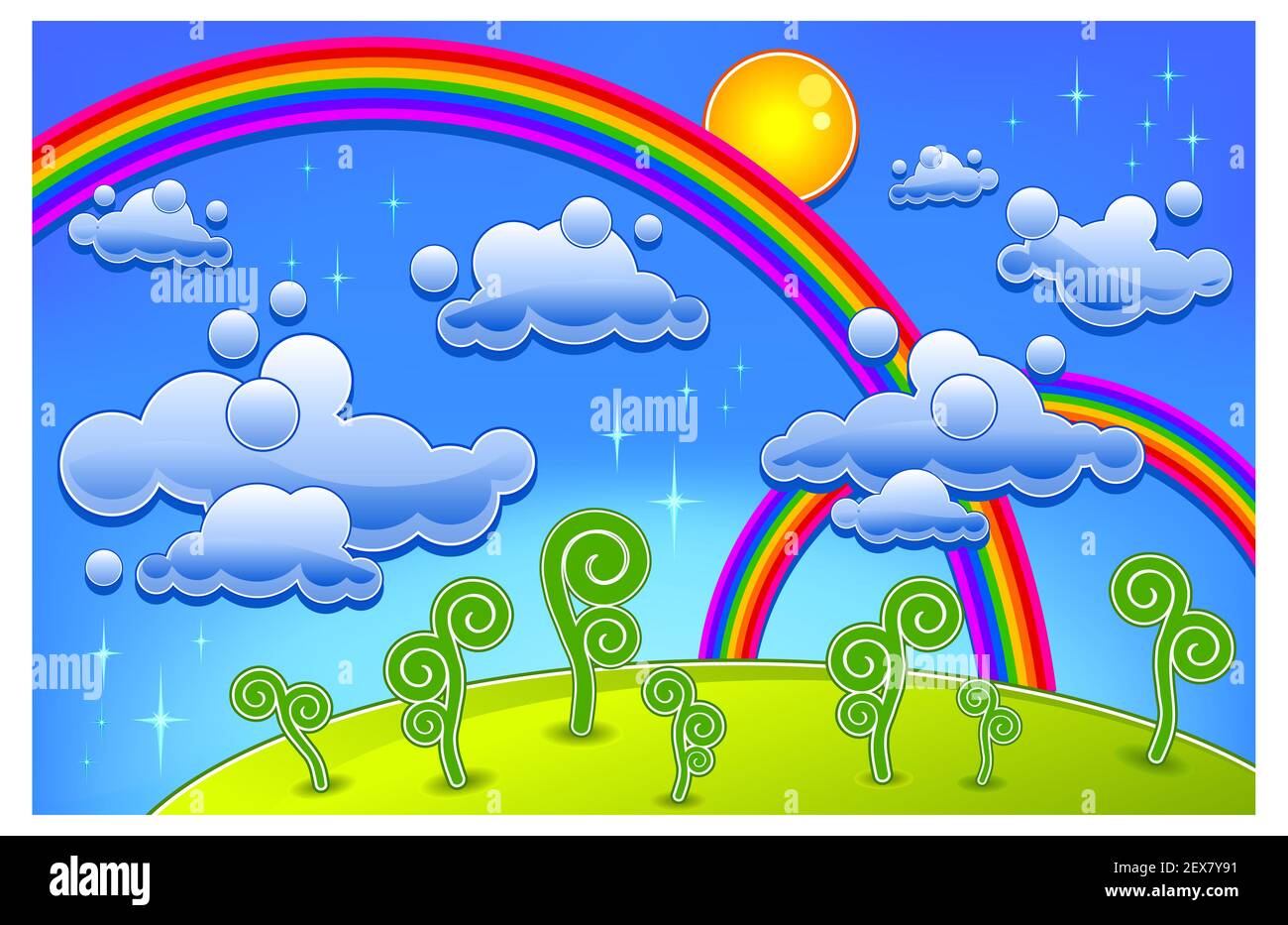 Spring rural landscape Cut Out Stock Images & Pictures - Alamy