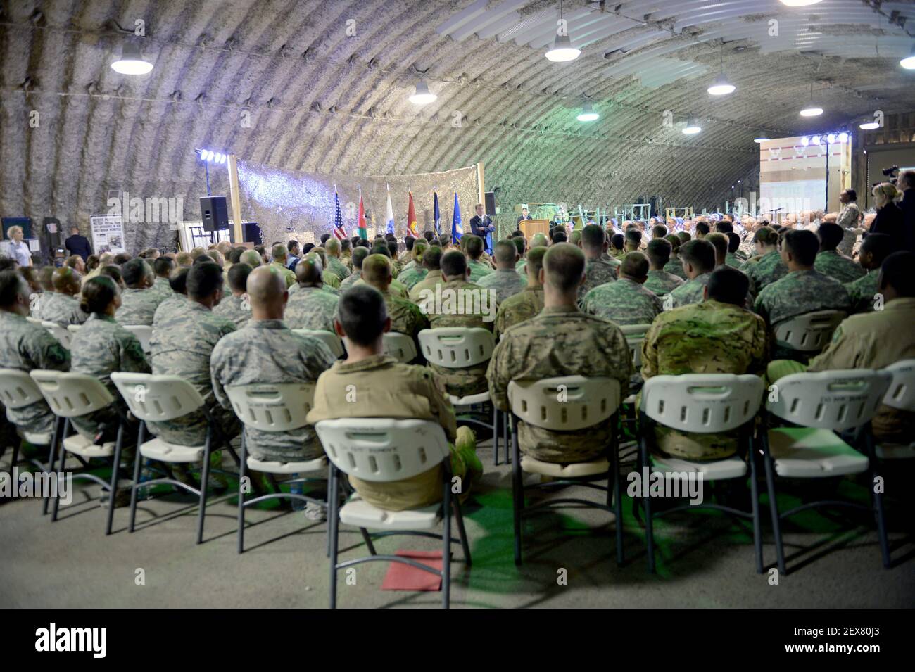 Secretary of Defense Ash Carter speaks to multinational soldiers at ...