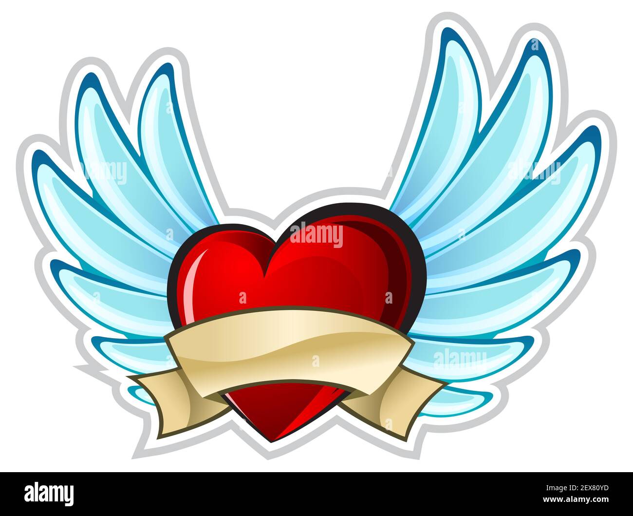 Heart with wings Stock Photo - Alamy
